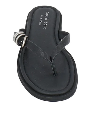 Rag & Bone Leather Thong Sandals With Buckle Detail