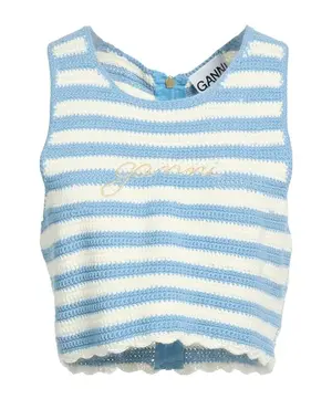 GANNI Crochet Vest - Blue