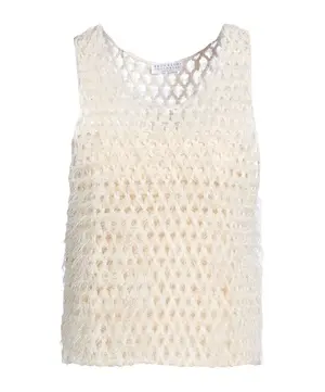 Brunello Cucinelli Knit Sequined Vest - White