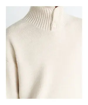 LEMAIRE Long-sleeved Knitted Hoodie - Light Cream