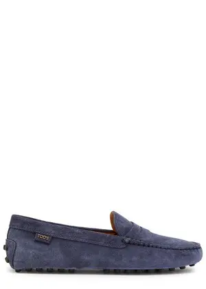 TOD'S Suede Loafers With Rubber Pebbled Sole