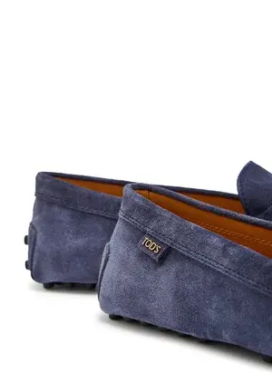 TOD'S Suede Loafers With Rubber Pebbled Sole