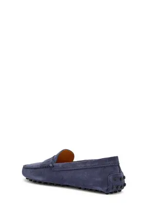 TOD'S Suede Loafers With Rubber Pebbled Sole