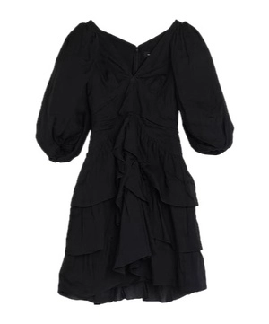 Isabel Marant Étoile Multi-layered Puff Sleeve V-neck Dress - Black