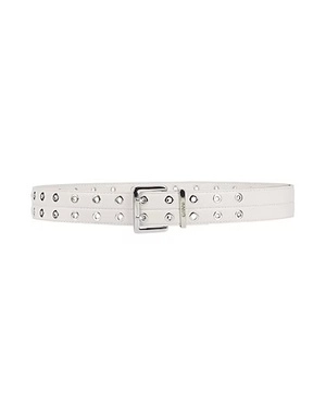 GANNI Simple Leather Belt - White
