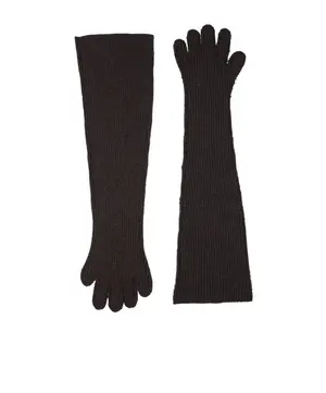 Marni Ribbed-knit Gloves - Black
