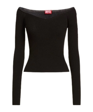 DIESEL® Simple Solid-color Knitted Sweater - Black