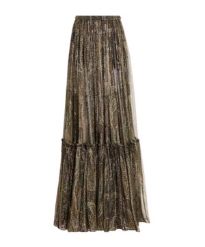 Saint Laurent Pleated Maxi Skirt With Paisley Print