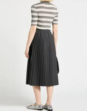 GANNI Striped Knit Polo Shirt