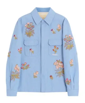 Valentino Garavani Embroidered Denim Shirt
