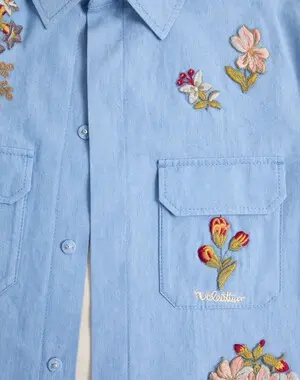 Valentino Garavani Embroidered Denim Shirt