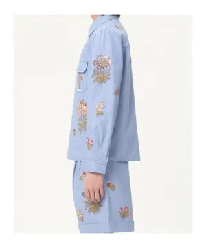 Valentino Garavani Embroidered Denim Shirt