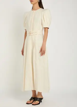 Gabriela Hearst Belted Linen Midi Dress