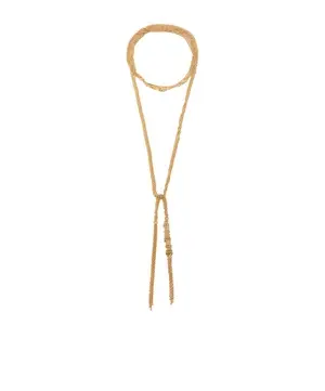 Chloé Mini Belt Logo-embellished Drop Necklace - Yellow