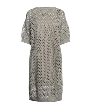 Brunello Cucinelli Hollow-out Dress - Gray