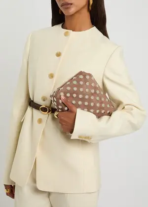 Khaite Lina Medium Studded Suede Cross-body Bag