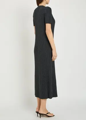 LISA YANG Ribbed Cotton And Cashmere-blend Midi Dress