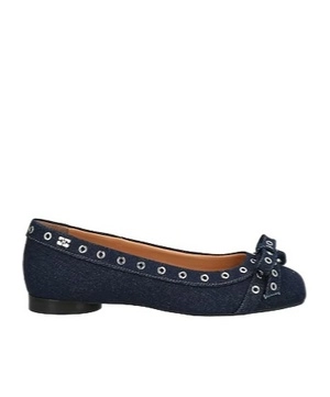 GANNI Ballet Flats With Bow Detailing And Studs