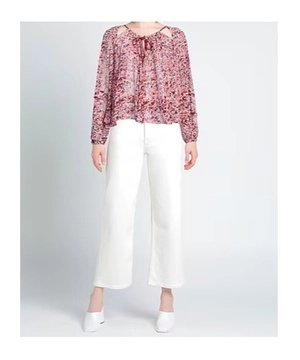 Isabel Marant Étoile Printed Sheer Long Sleeve Blouse