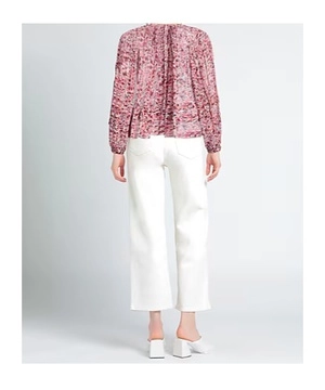Isabel Marant Étoile Printed Sheer Long Sleeve Blouse