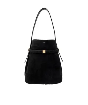 TOTEME Suede Bucket Bag - Black
