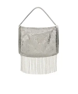 Rabanne Fringed Chainmail Shoulder Bag - White