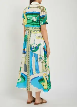 Tory Burch Printed Silk And Cotton-blend Shirt Dress