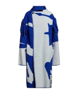Burberry Single-breasted Hooded Coat - Blue