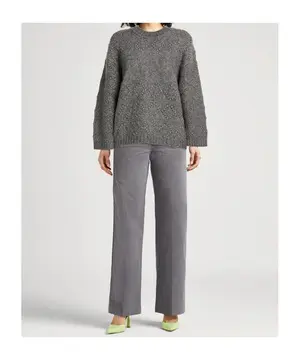 GANNI Long Sleeve Round Neck Sweater