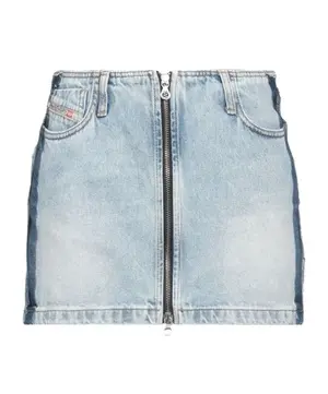 DIESEL® Minimalist Solid Color Denim Midi Skirt - White