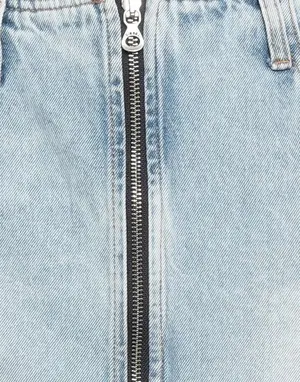 DIESEL® Minimalist Solid Color Denim Midi Skirt