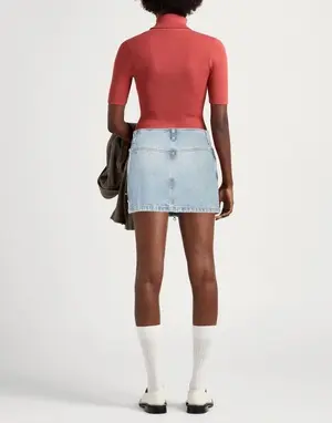 DIESEL® Minimalist Solid Color Denim Midi Skirt