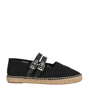 GANNI Canvas Espadrilles With Buckle Fastening - Black