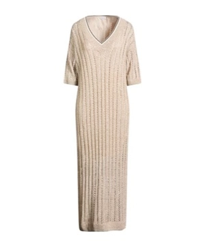 Brunello Cucinelli Knitted Midi Dress - Nude