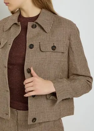 Brunello Cucinelli Houndstooth Linen Jacket