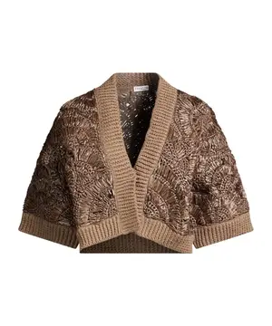 Brunello Cucinelli Short Sleeve Sequined Button-down