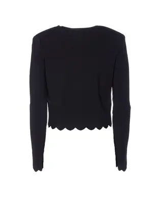 TWINSET Crocheted Buttoned Crewneck Jacket