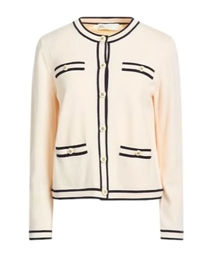 Tory Burch Cardigan With Button Closure And Pockets - White