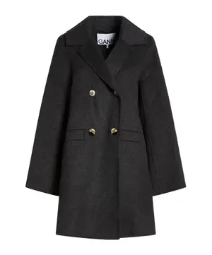 GANNI Classic Double-breasted Overcoat