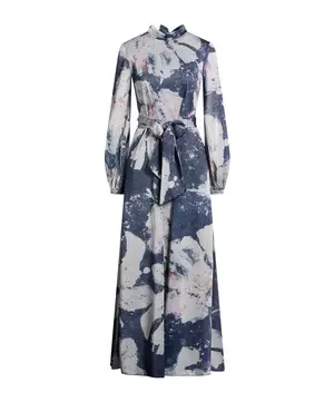 MAXCO. Max&co. Floral Metallic Jersey Bell Sleeve Dress - Gray