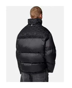 Versace Logo Patch Zip-up Padded Jacket