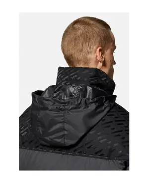 Versace Logo Patch Zip-up Padded Jacket