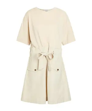 Moncler Belted Cotton T-shirt Dress - White