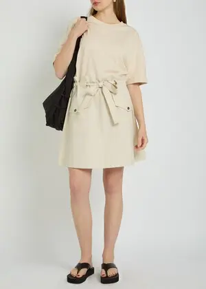 Moncler Belted Cotton T-shirt Dress
