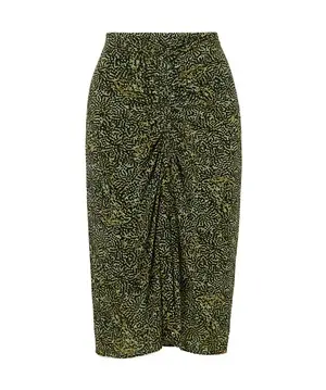 Isabel Marant Étoile Ruched-front Midi Skirt With Geometric Print