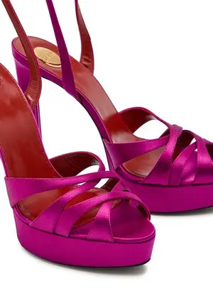 Saint Laurent Chandelle 110 Satin Sandals