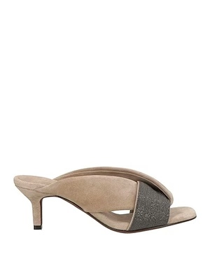 Brunello Cucinelli Embellished Suede Stiletto Heel Sandals