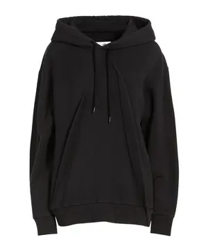 MAISON MARGIELA Solid Color Hooded Sweatshirt - Black