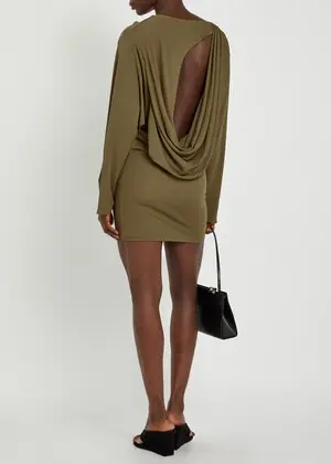 Jacquemus La Robe Mistral Cowl-back Woven Mini Dress
