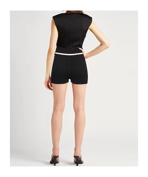 Max Mara Bermuda Shorts With Leather Trim Detail